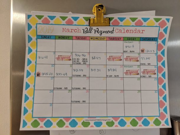 Free Printable Expense Calendar for Home Budget - Hassle Free Savings