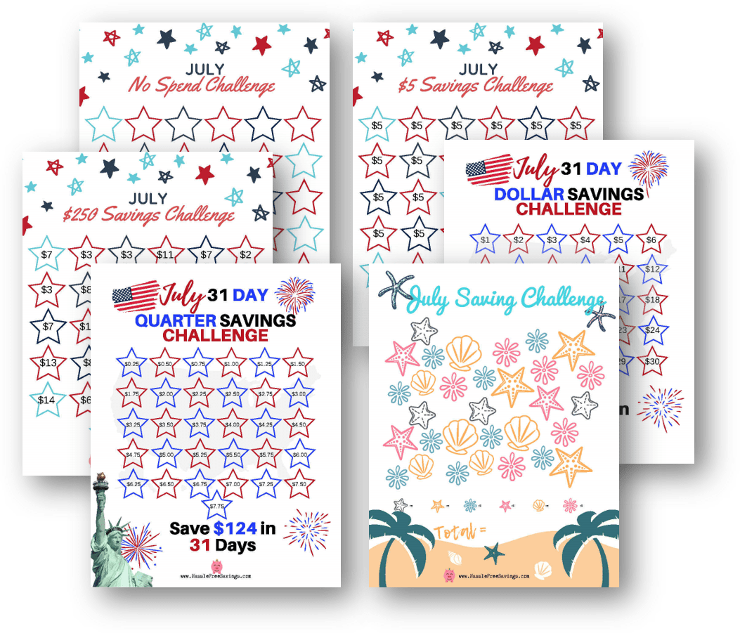 July Money Saving Challenges - Hassle Free Savings